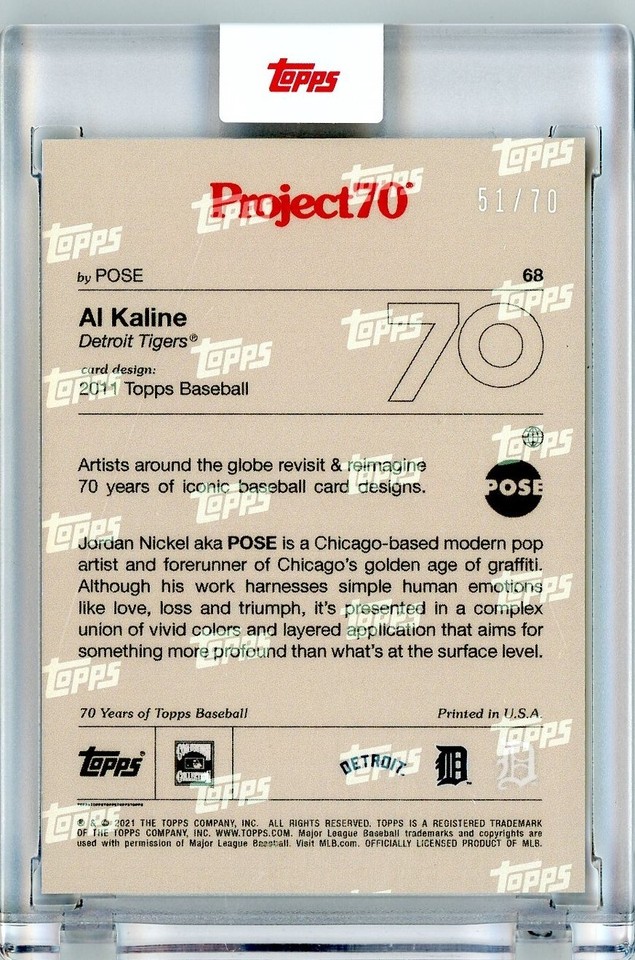 2021 TOPPS PROJECT 70 - AL KALINE BY POSE - RAINBOW FOIL 51/70 #68 | eBay