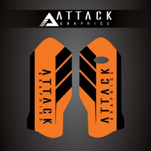Attack Graphics Renegade Lower Fork Guard Decal Orange | eBay