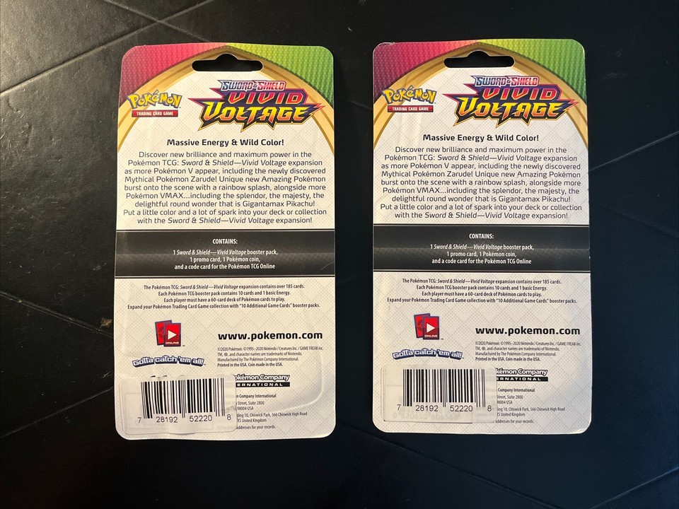 Pokemon TCG Vivid Voltage Booster Blister Pack Scorbunny and Grookey ...