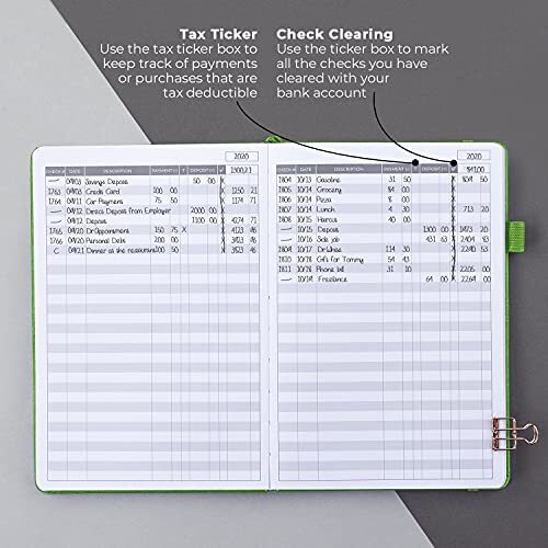 Check Register “ Deluxe Checkbook Log With Check & Transaction ...