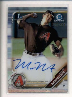 MATT MERCER 2019 BOWMAN CHROME ROOKIE REFRACTOR AUTOGRAPH AUTO #322/499 ...