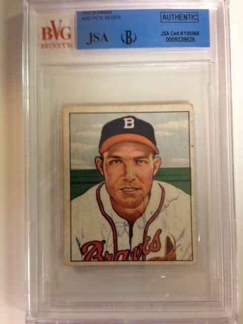 Pete Reiser Autographed Signed 1950 Bowman Card #193 Boston Braves JSA ...