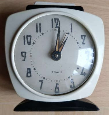 Vintage Wind Up Retro Alarm Clock Working Rare shape and design time ...