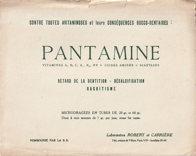 M132 Buvard Pharmaceutique PANTAMINE Laboratoire Robert et Carriere | eBay