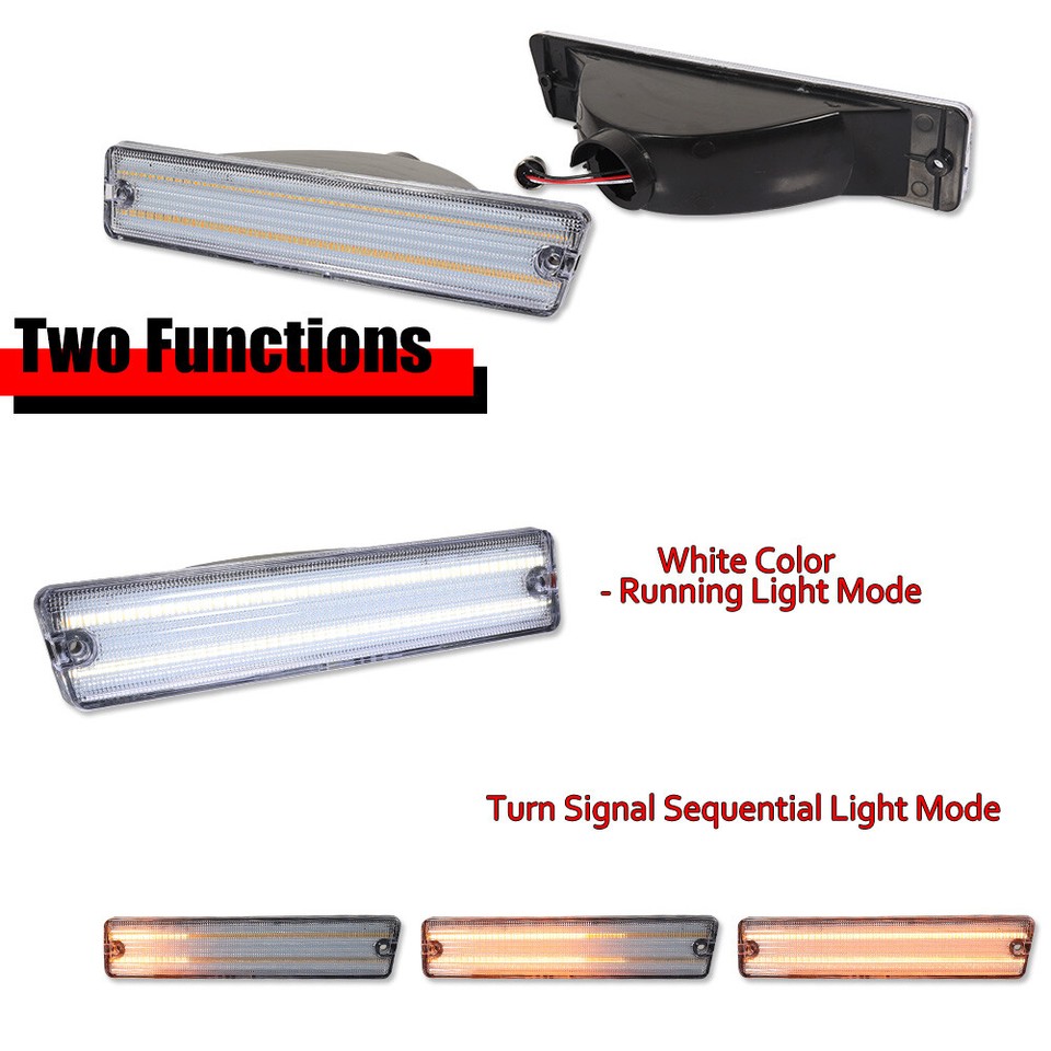 Clear Switchback LED DRL Turn Signal Lights For 81-88 Oldsmobile ...