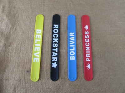 2x 12Pcs Silicone Reflective Magic Ruler Slap Band Bracelets Assorted ...