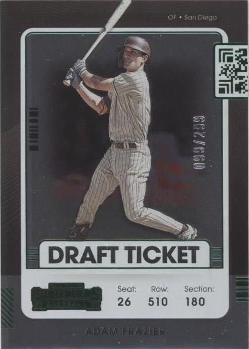 2021 Panini Contenders - Adam Frazier #49 Draft Ticket Green /299 for ...