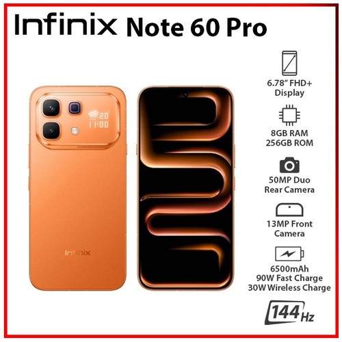 Infinix Note 60 Pro 5G ORANGE 8GB+256GB Dual SIM Unlocked Android ...