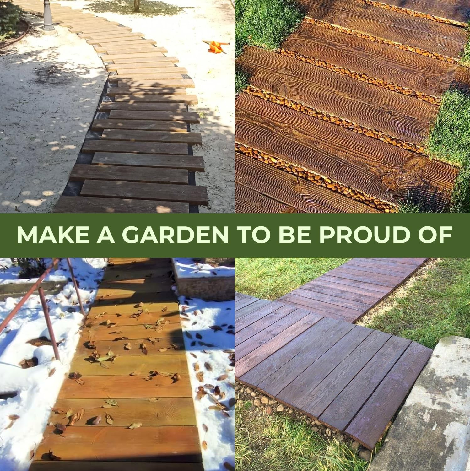 Big DIY Precast Concrete Molds 2 pcs Wooden Pavers Cement Paver Mold ...