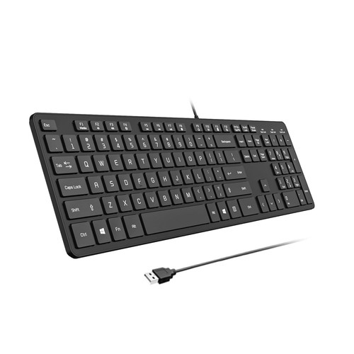 Wired USB Keyboard, Comfortable Quiet Chocolate Keys, Durable Ultra ...