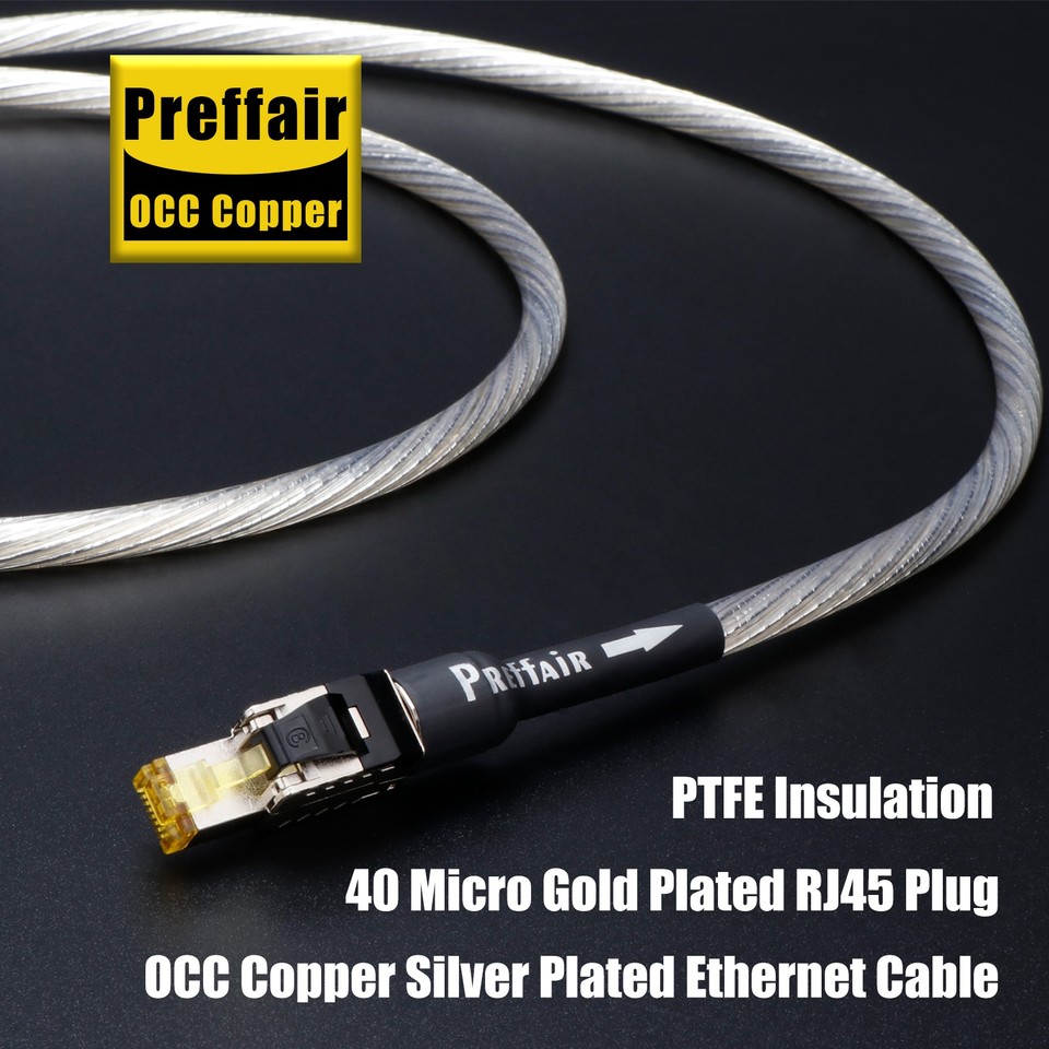 Audiophile HIFI Ethernet Cable Cat8 Speed Lan Cable RJ45 Network Patch ...