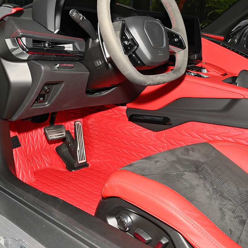 4PCS Full Floor Mat Floor Pad Carpet Accessories for Corvette C8 Coupe ...