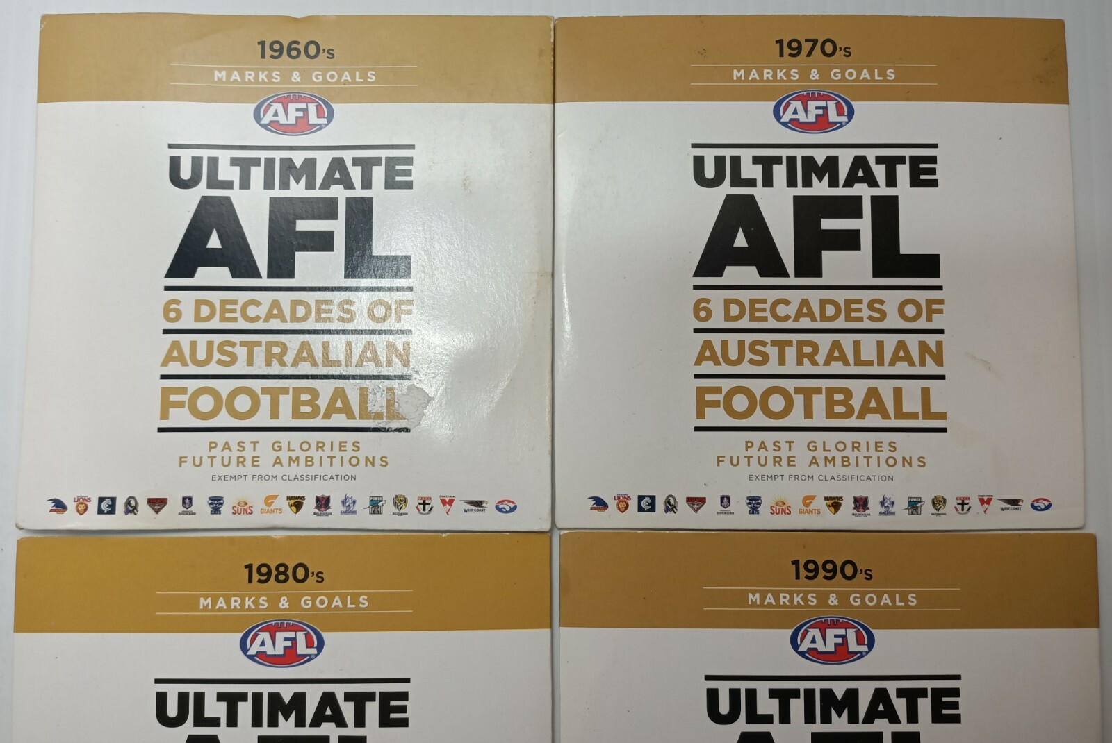 Ultimate AFL DVDs x 6 - 1960s-2010s - 6 Decades of Australian Football ...