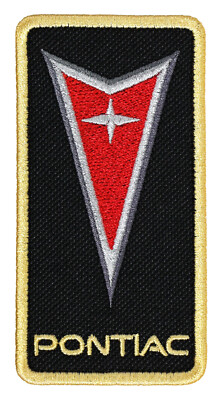 Pontiac Arrow Embroidered Patch Black/Gold Iron-On Sew-On Backpack ...