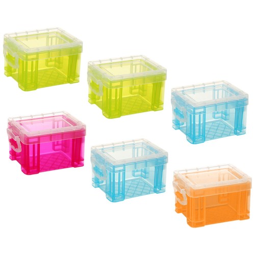 6 Pcs Mini Storage Box Boxes Small Containers with Lids Plastic Case | eBay