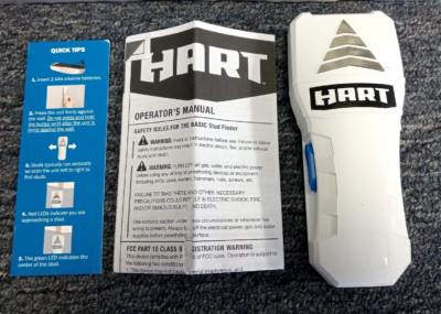 HART BASIC STUD FINDER 3-LED • 1.0" DETECTION DEPTH, Wood & Metal Studs ...