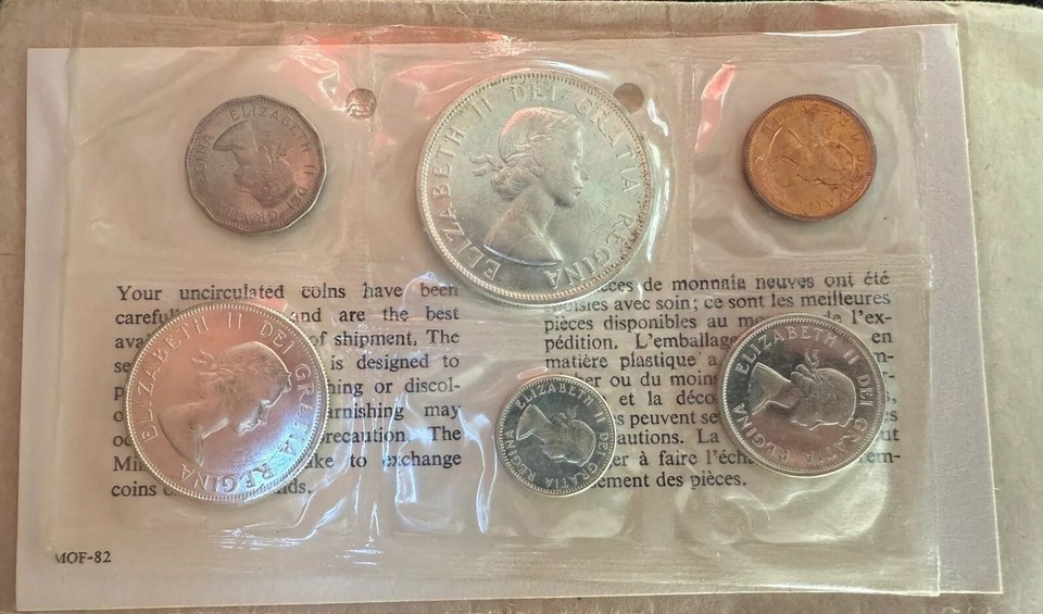 1959 CANADA SILVER PROOF-LIKE (PL) SET IN ORIGINAL PLASTIC FROM RCM ...