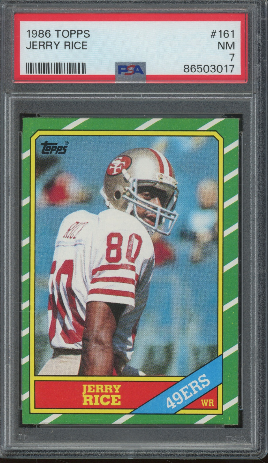 1986 Topps Football #161 Jerry Rice RC Rookie PSA 7 | eBay