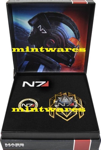 Mass Effect Legendary N7 Premium Box Badge Medal Coin Pin Bundle ...
