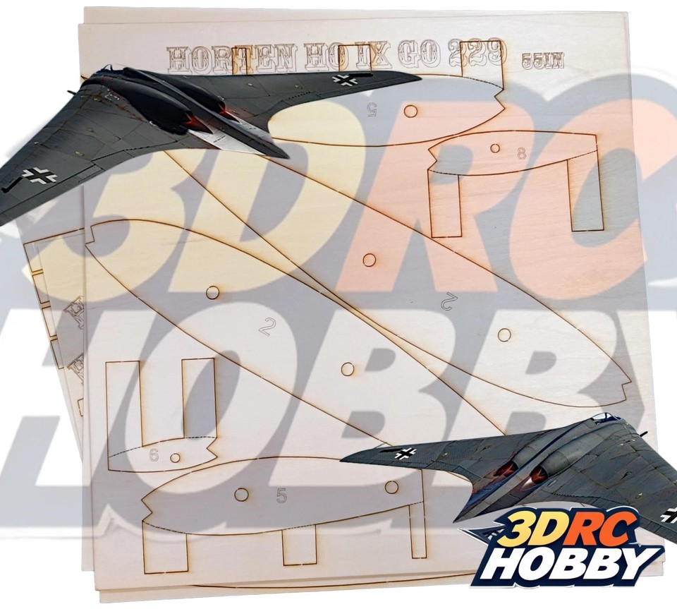 Horten HO IX GO 229 Glider 55" WS RC Airplane Kit Model Plane Short Kit ...