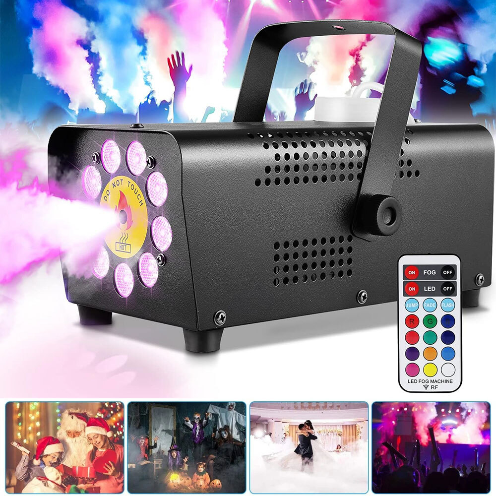 500W Fog Machine Smoke Thrower 2in1 RGB LED Stage Smoke Effect Fogger w ...