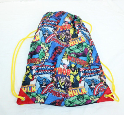 Marvel Drawstring Backpack Gym Bag Kids School Sports Multicolor | eBay