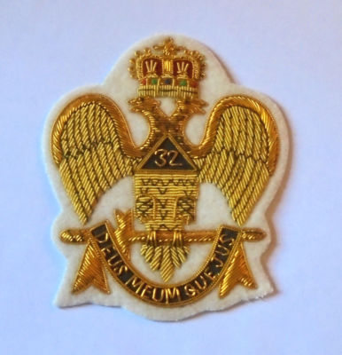 Masonic Mason Freemasonry Rite Eagle Bullion Badge Patch Master Lodge ...