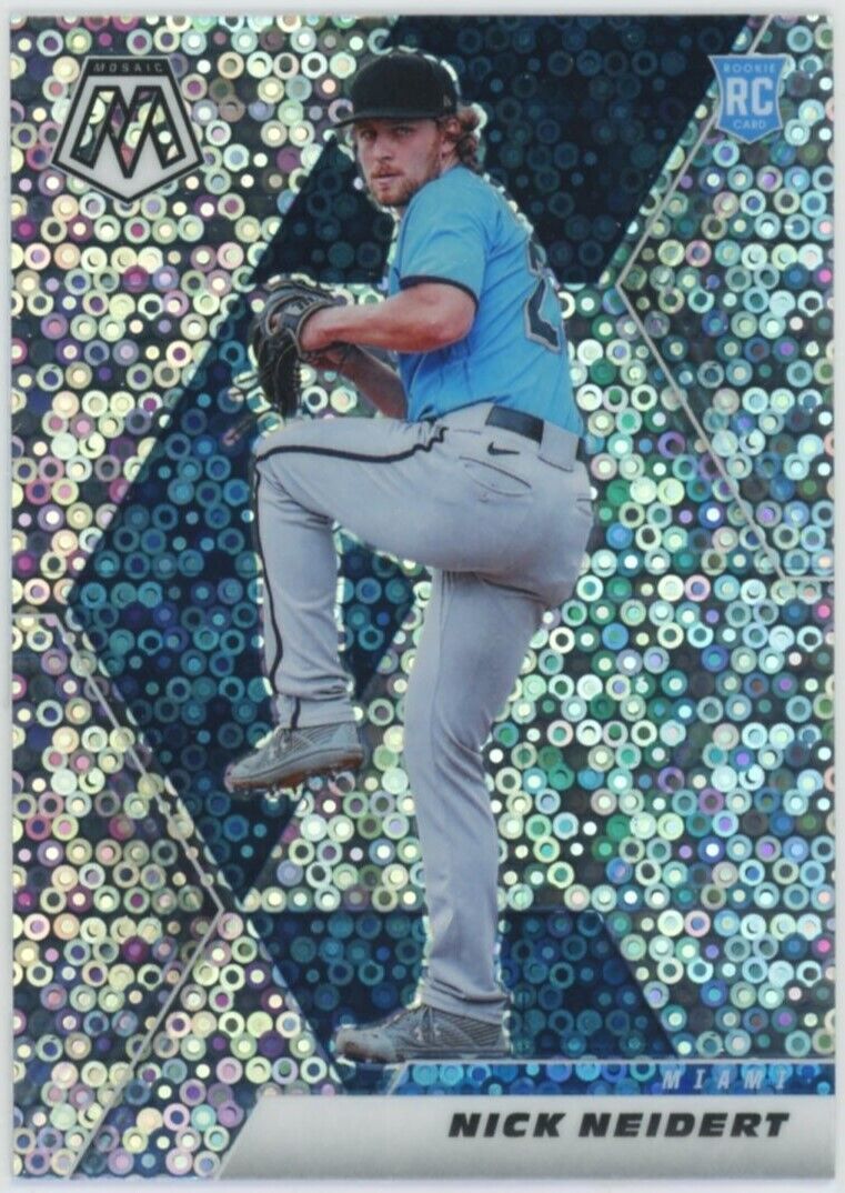 2021 Panini Mosaic Nick Neidert Rookie Quick Pitch Silver Prizm Marlins ...