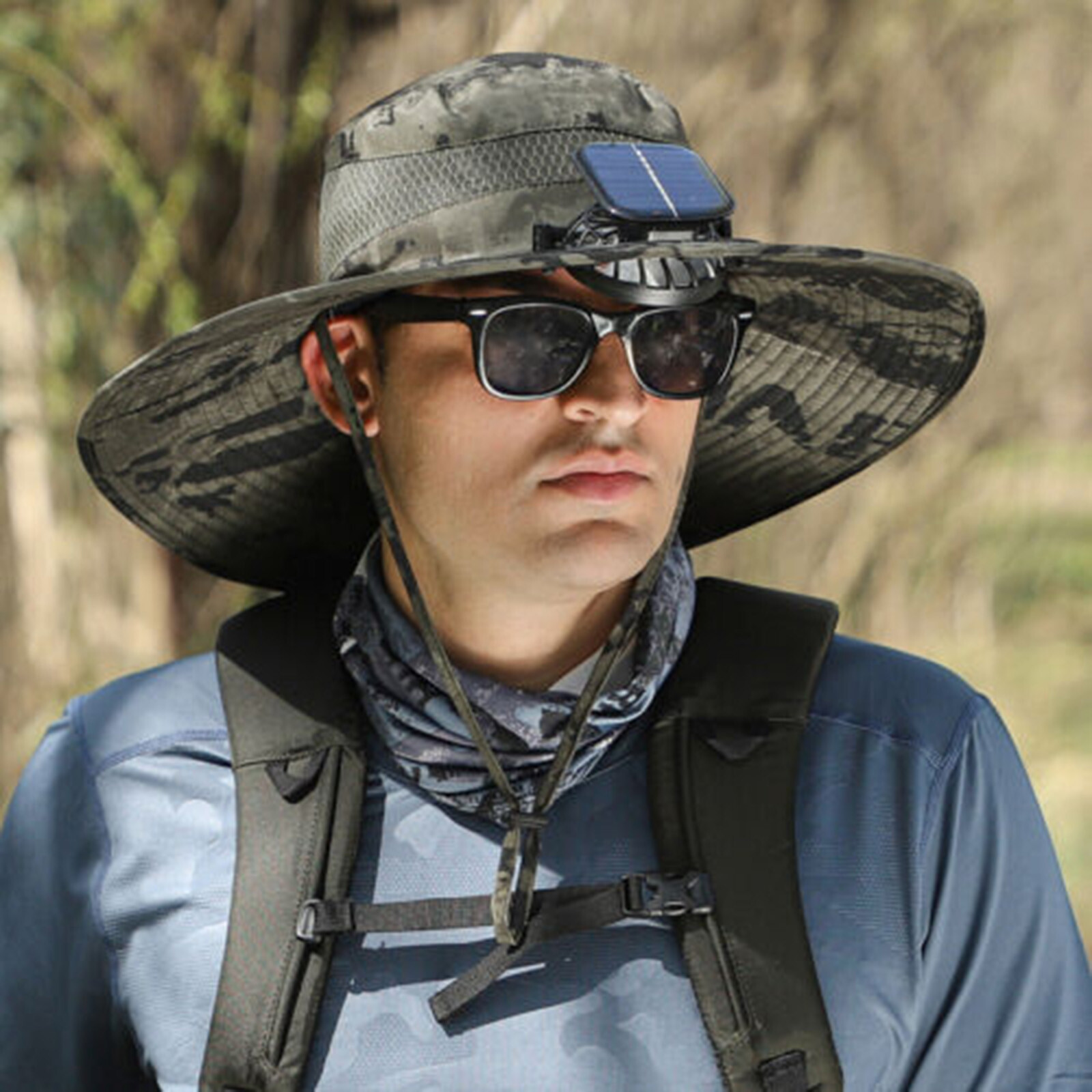 Solar Fan-Powered Wide Brim Hat for Outdoor Fishing, Sun Protection ...