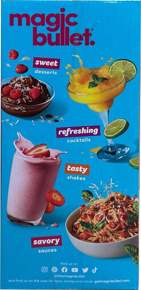 The Magic Bullet 11 Piece Set Blender & Mixer, Small, Silver, Brand New ...