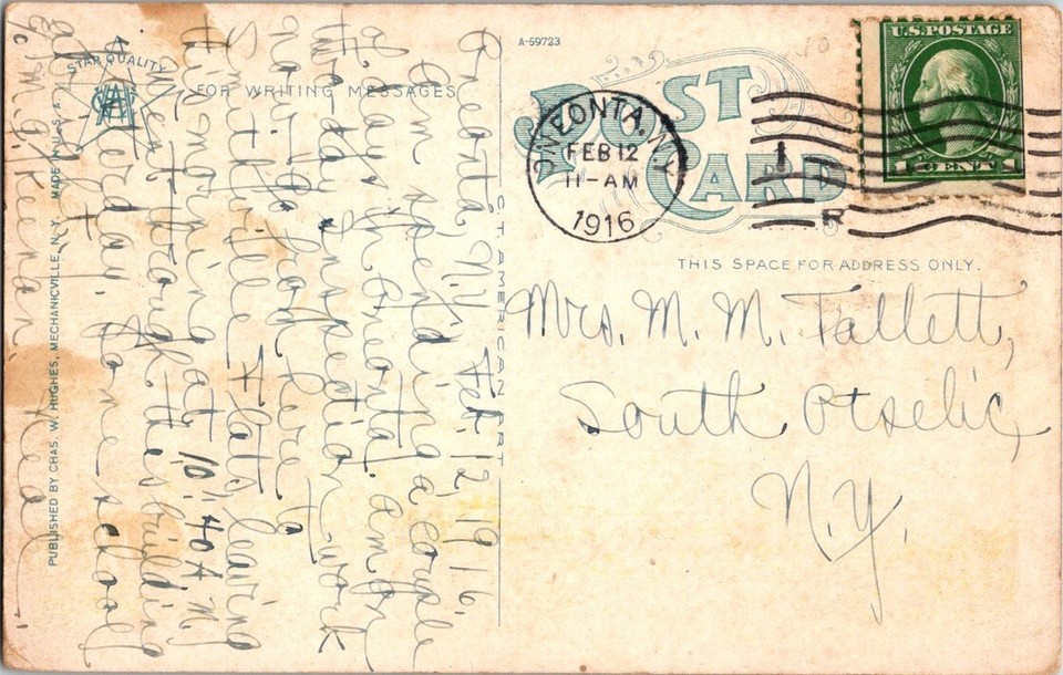 New York NY Oneonta State Normal School 1916 Vintage Postcard | eBay