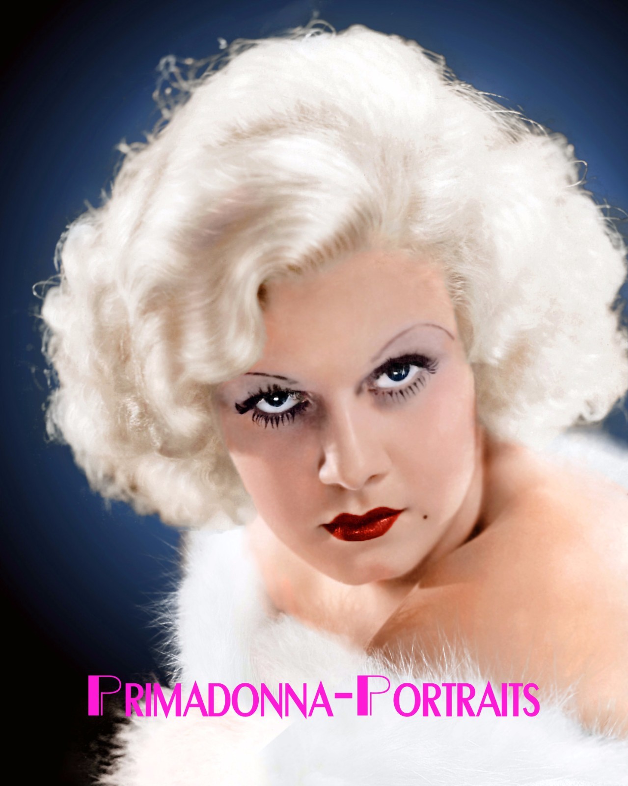 JEAN HARLOW 8X10 Lab Photo Colorized '30s Sexy Blue Eyed Platinum Hair ...