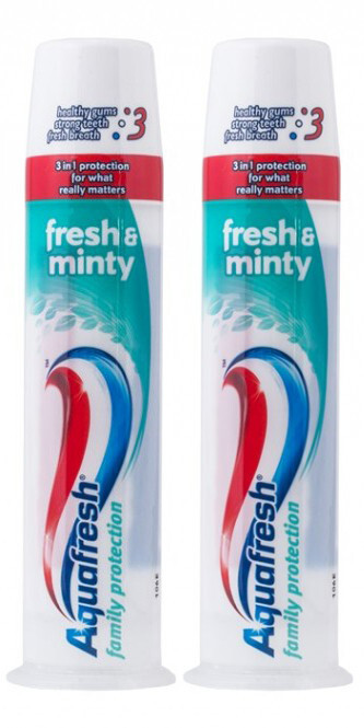 2 AQUAFRESH Fresh & Minty Pump Toothpaste 3in1 Protection 100ml | eBay