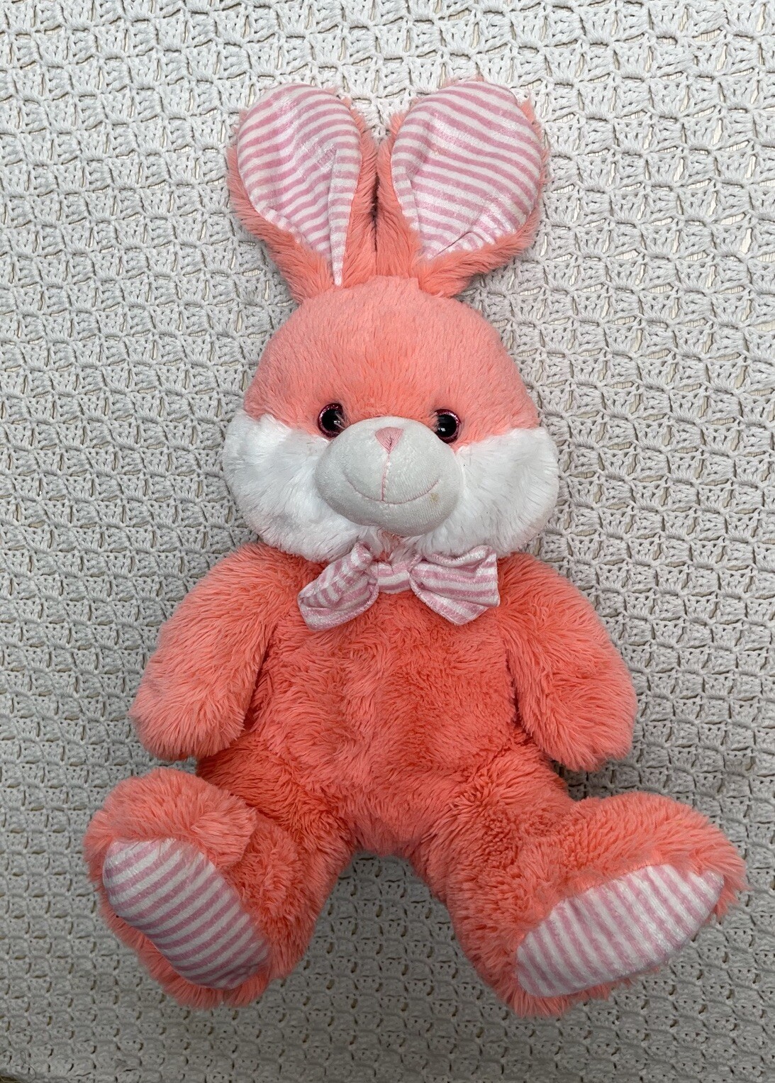 Kellytoy Rabbit Bunny Orange Gingham Bow Ears Feet Plush Stuffed Animal ...