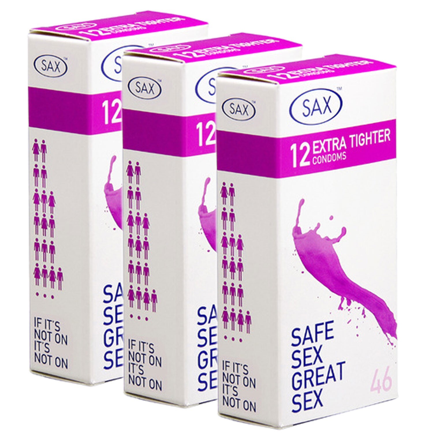 Sax Extra Tighter Fit Condoms 12pk Retail Triple Pack | eBay