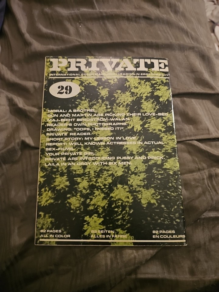 PRIVATE International Color Magazine Leading In Eratography #29 1974 ...