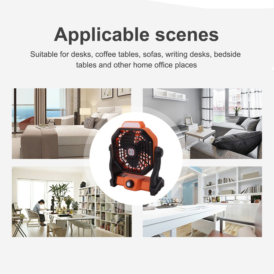 Outdoor Camping Fan With LED Light USB Rechargeable 7800mAh Quiet ...