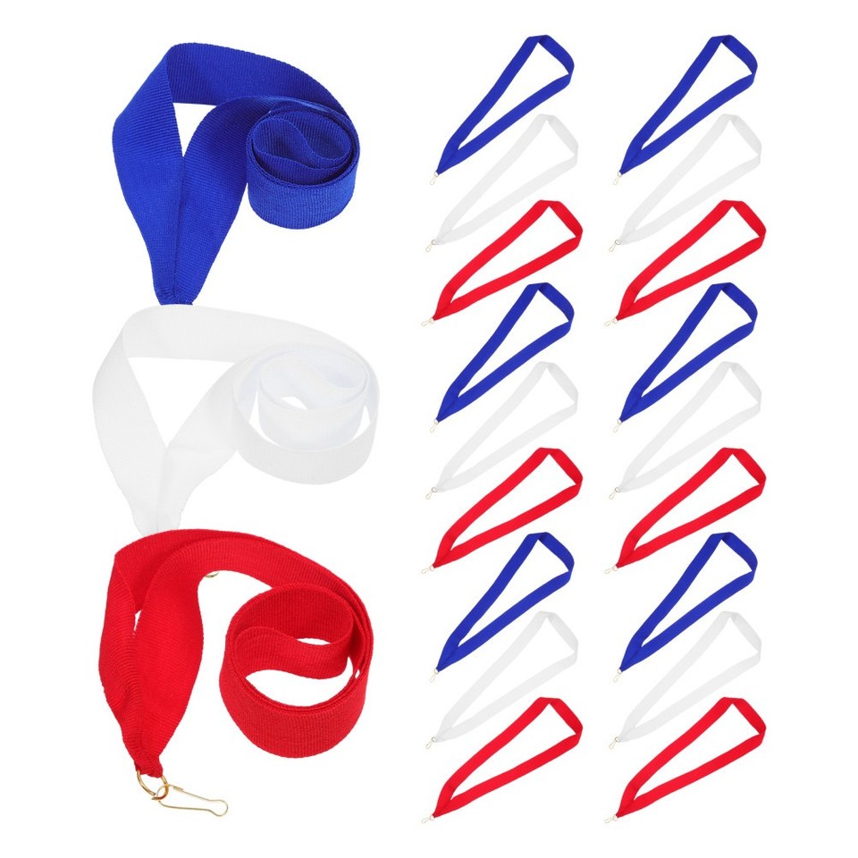 30PCS Neck Ribbon with Snap Clips - Blank Medal Award Ribbon Lanyards ...