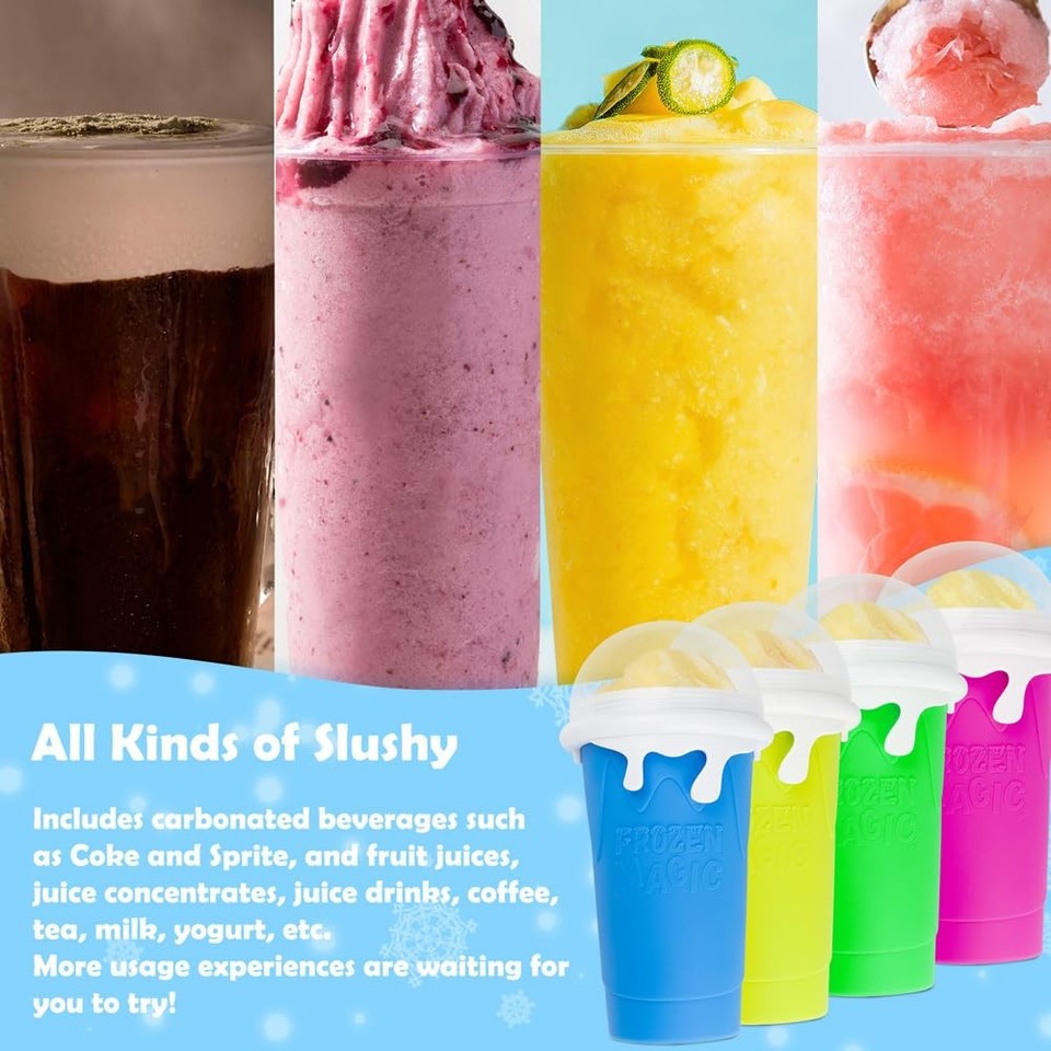 Slushy Cup Maker,Large Slushie Maker Cup 500ml,Double Layers Silicone ...