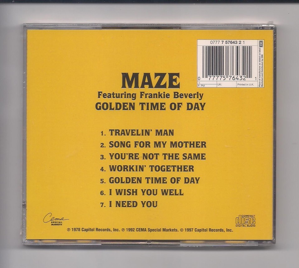 MAZE - Golden time of day CD rare 1978 SEALED featuring Frankie Beverly ...