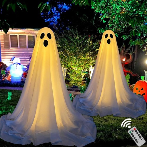 2Packs 65" Halloween Decorations Outdoor LED Spooky Ghost Yard Porch ...