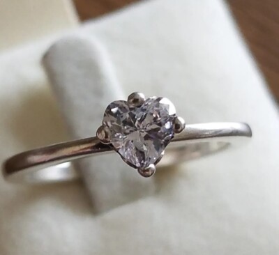 New Pandora Heart Solitaire Ring with Clear CZ #198691C01-54 Size 7 | eBay