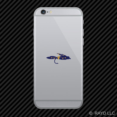 Indiana Fly Fishing Cell Phone Sticker Mobile IN fish lure tackle flies ...