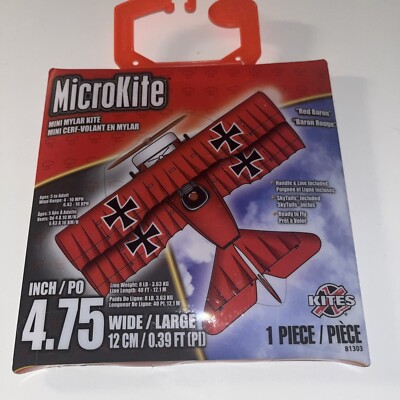 MicroKite Mini Micro Mylar Kite Red Baron 4.75" Beach Toy X-Kites NEW ...