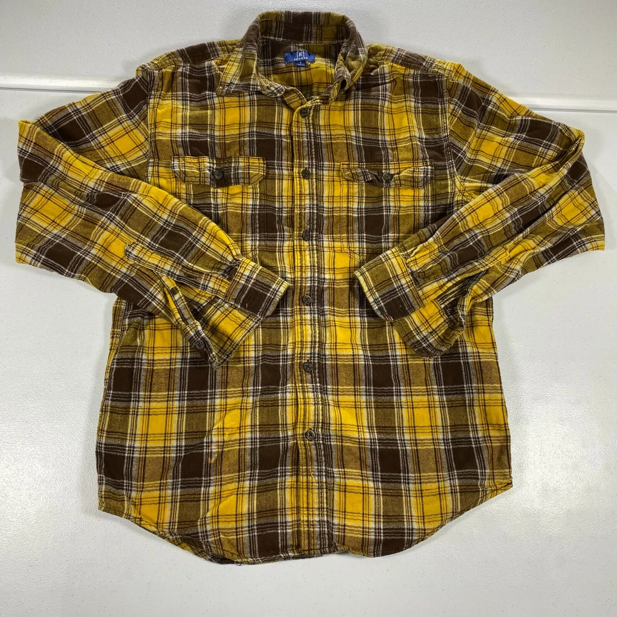 Yellow Plaid Shirt Mens