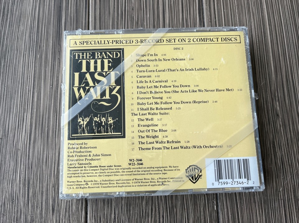 The Band The Last Waltz 3-Record Set On 2 Compact Discs CD Made in USA ...
