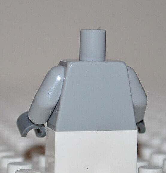 LEGO PARTS - 1X MINIFIGURE TORSO/LIGHT BLUISH GREY BODY ARMS/DARK HANDS ...