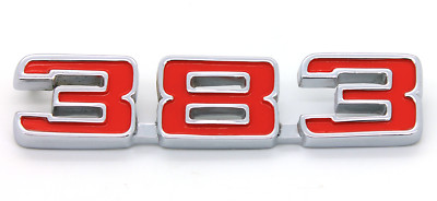 NEW 383 Front Fender Emblem w/Red Trim / For 1969 CAMARO 1969-1974 NOVA ...
