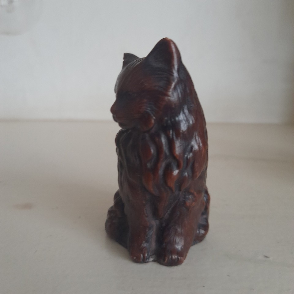 Priory Castings Deep Chocolate Persian Cat Figurine 3" Tall Sitting ...