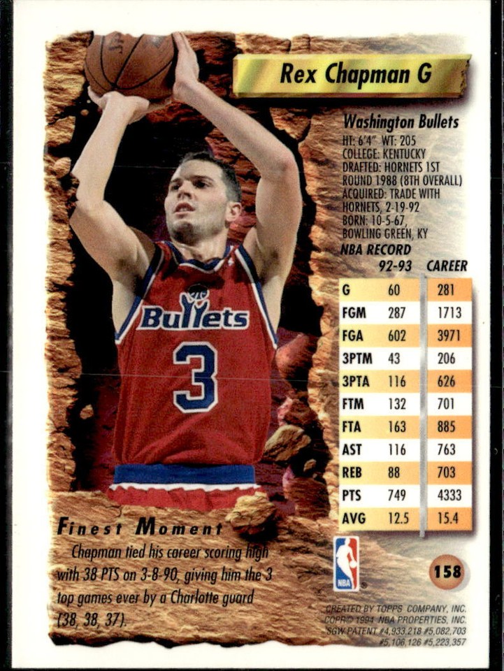 1993 Finest #158 Rex Chapman VG/G | eBay